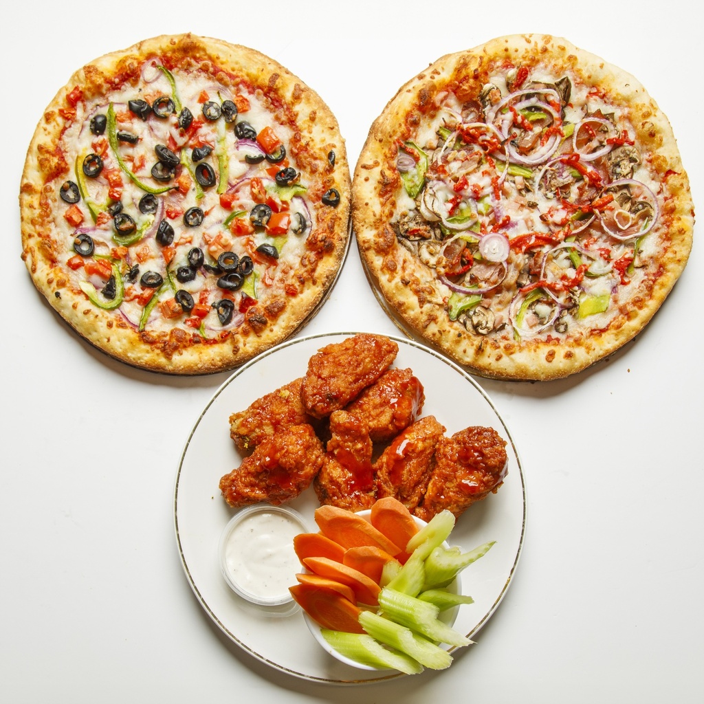 House Special 2 Pizzas & 3 Toppings Each | Wingzza Junction